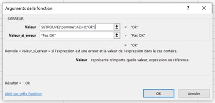 Comment trouver un texte avec une formule dans Excel