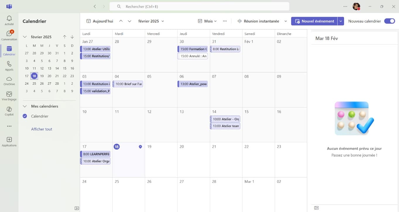 Quelles nouveautés apporte le calendrier Microsoft Teams